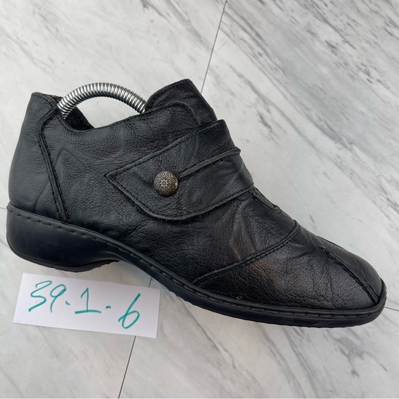 Rieker | Shoes | Rieker Womens Antistress Black Leather Adjustable ...